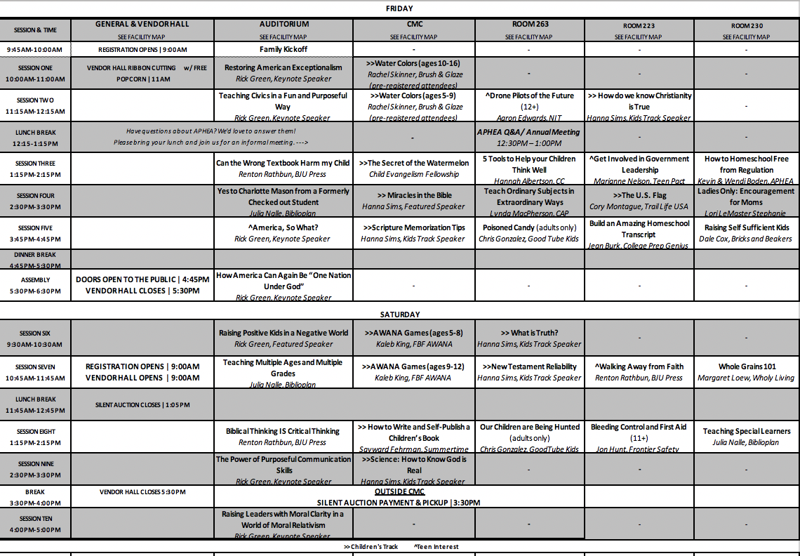 2024 Convention Schedule of Events – Alaska Private and Home Educators ...